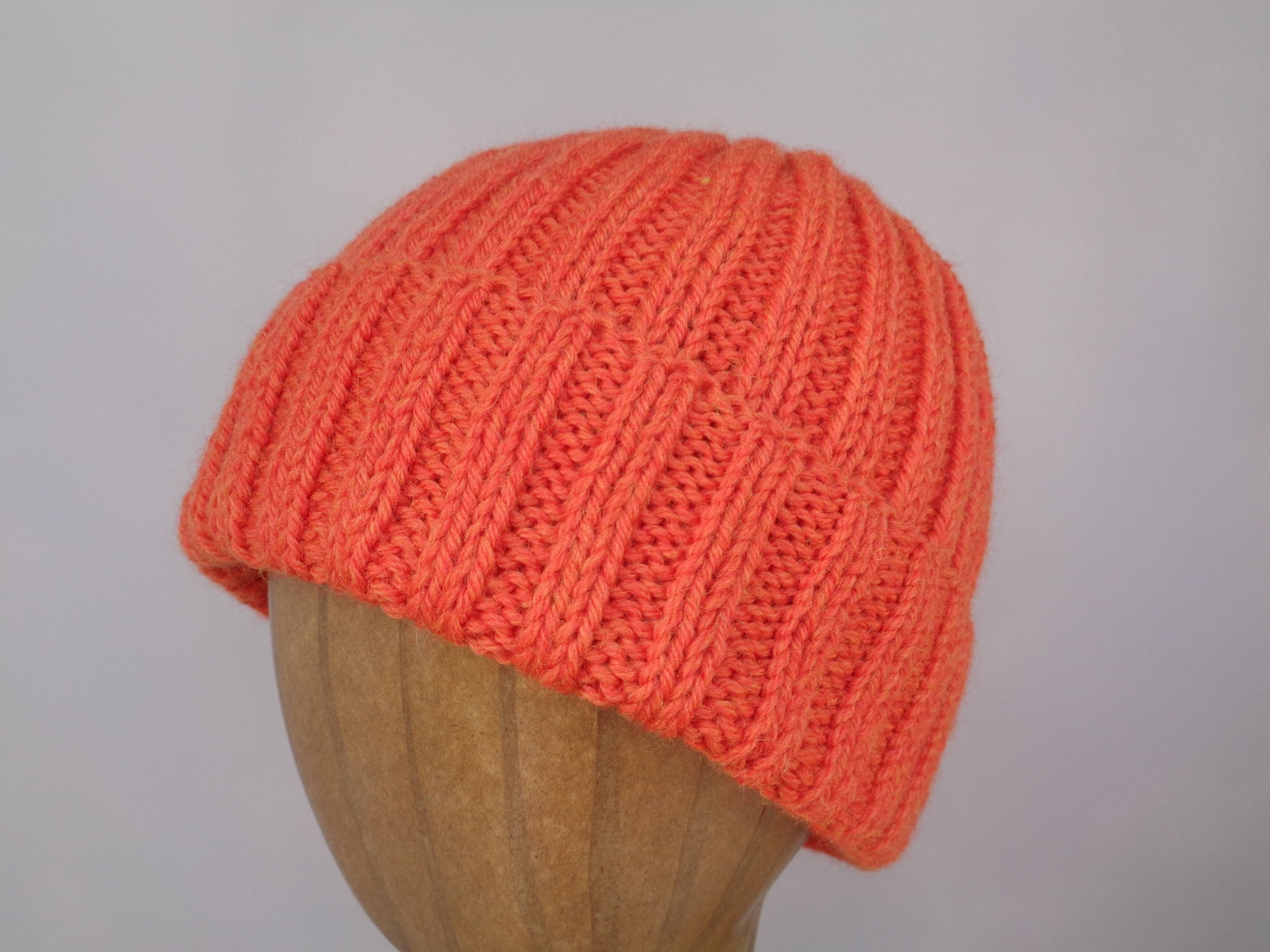 Bright Orange Hat Hand Knit Peruvian Wool Teens Men Women - Etsy
