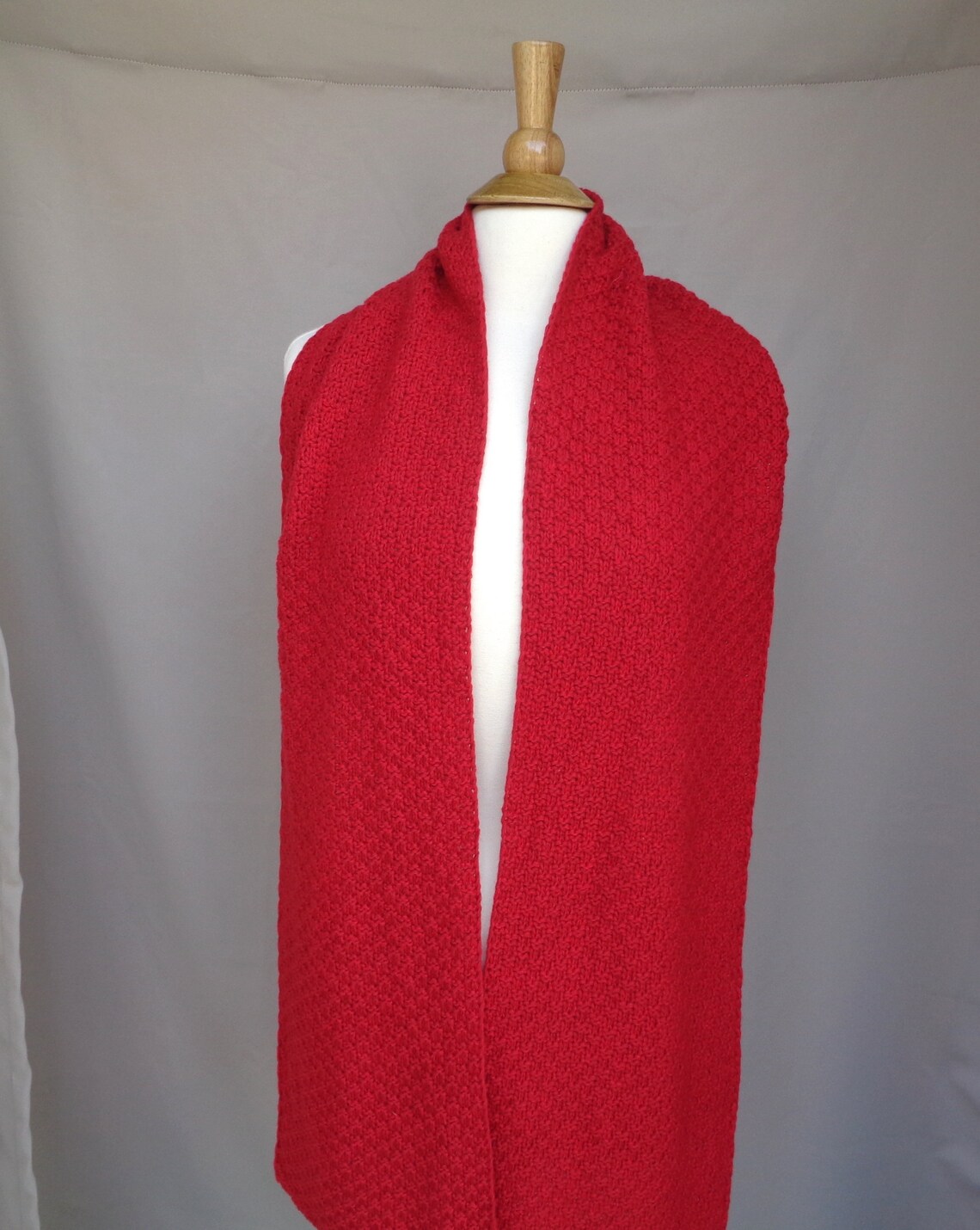 Bright Red Scarf for Men or Women Cashmere Merino Wool Long - Etsy