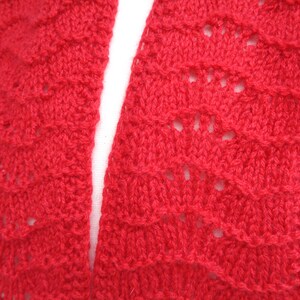 Bright Red Keyhole Scarf, Pure Cashmere, Pull Through Neck Warmer, Hand ...