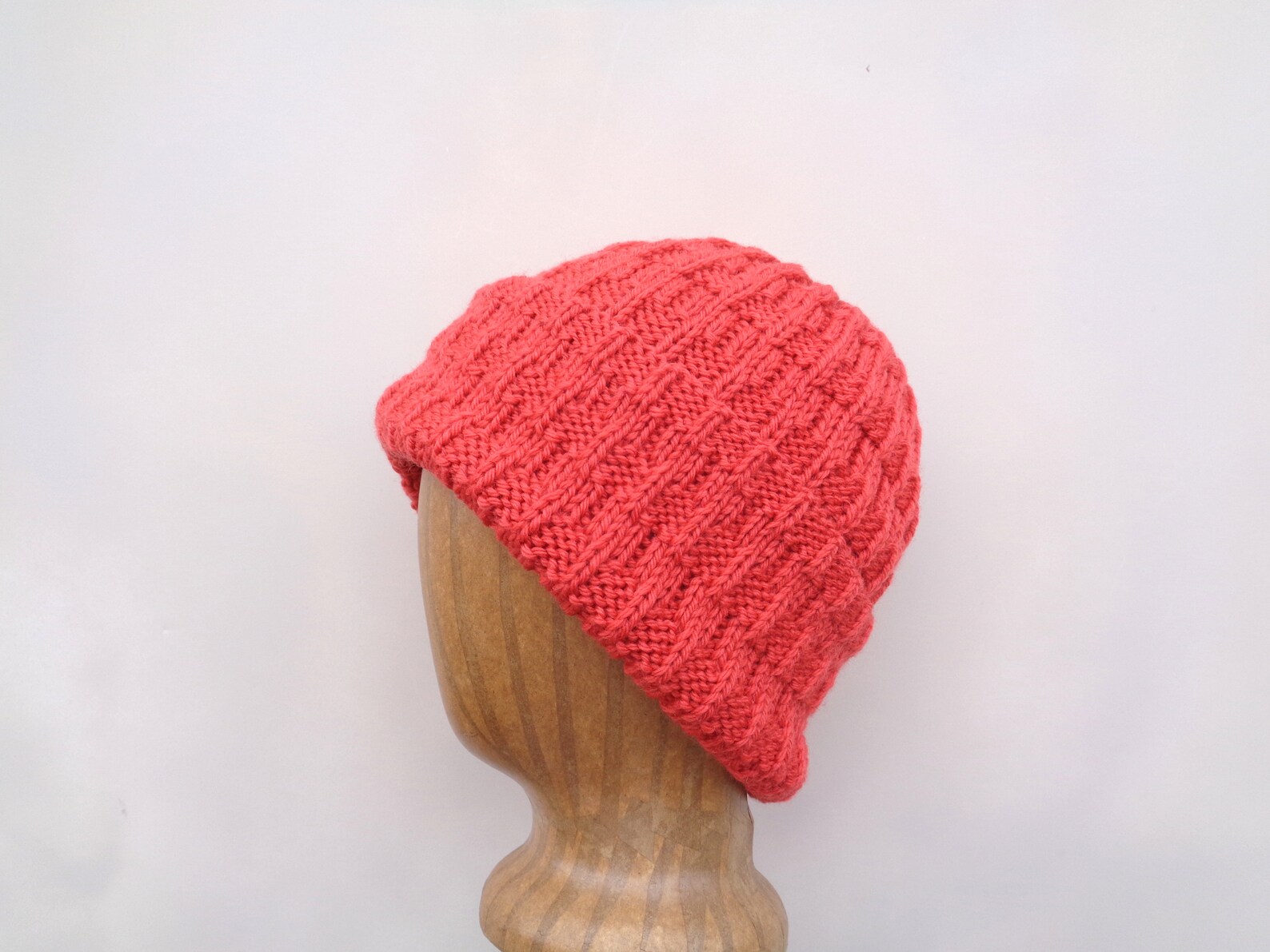 Cinnamon Red Hat for Men Hand Knit Warm Wool Watch Cap - Etsy