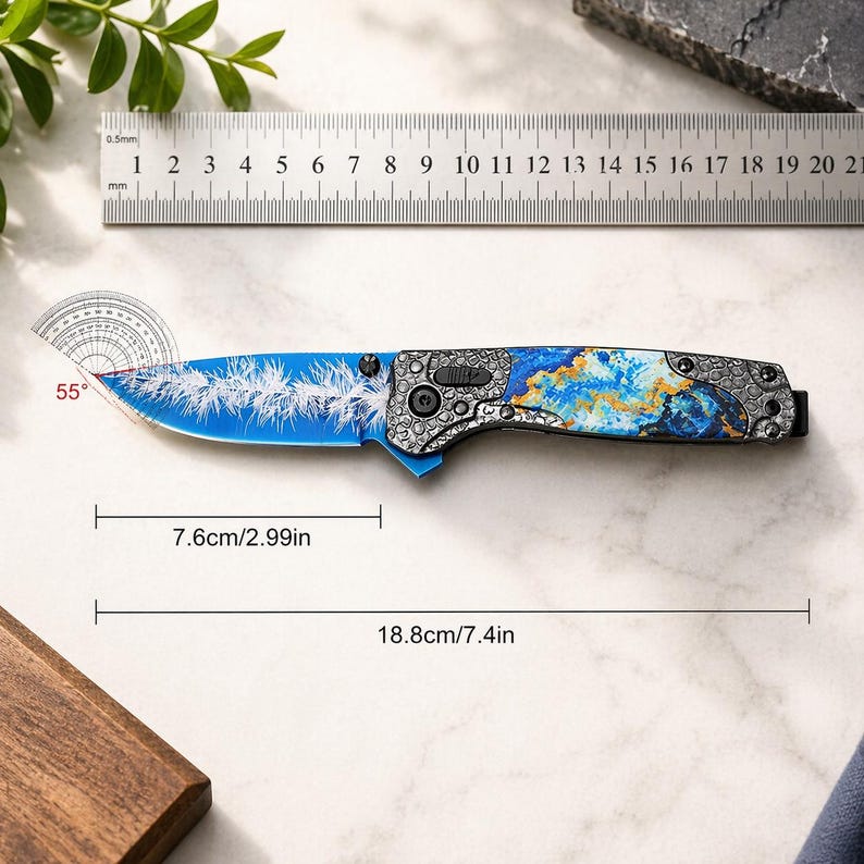 Handmade Damascus Knife, Custom Camping Hunting Knife, Fixed Blade ...