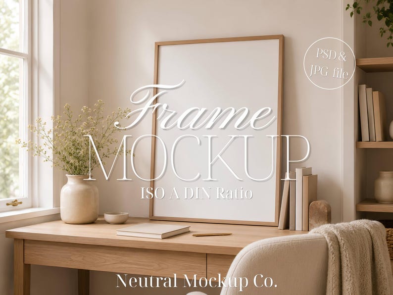 A2 Frame Mockup PSD, Large Frame Mockup A2, Home Office Wall Art Mockup ...