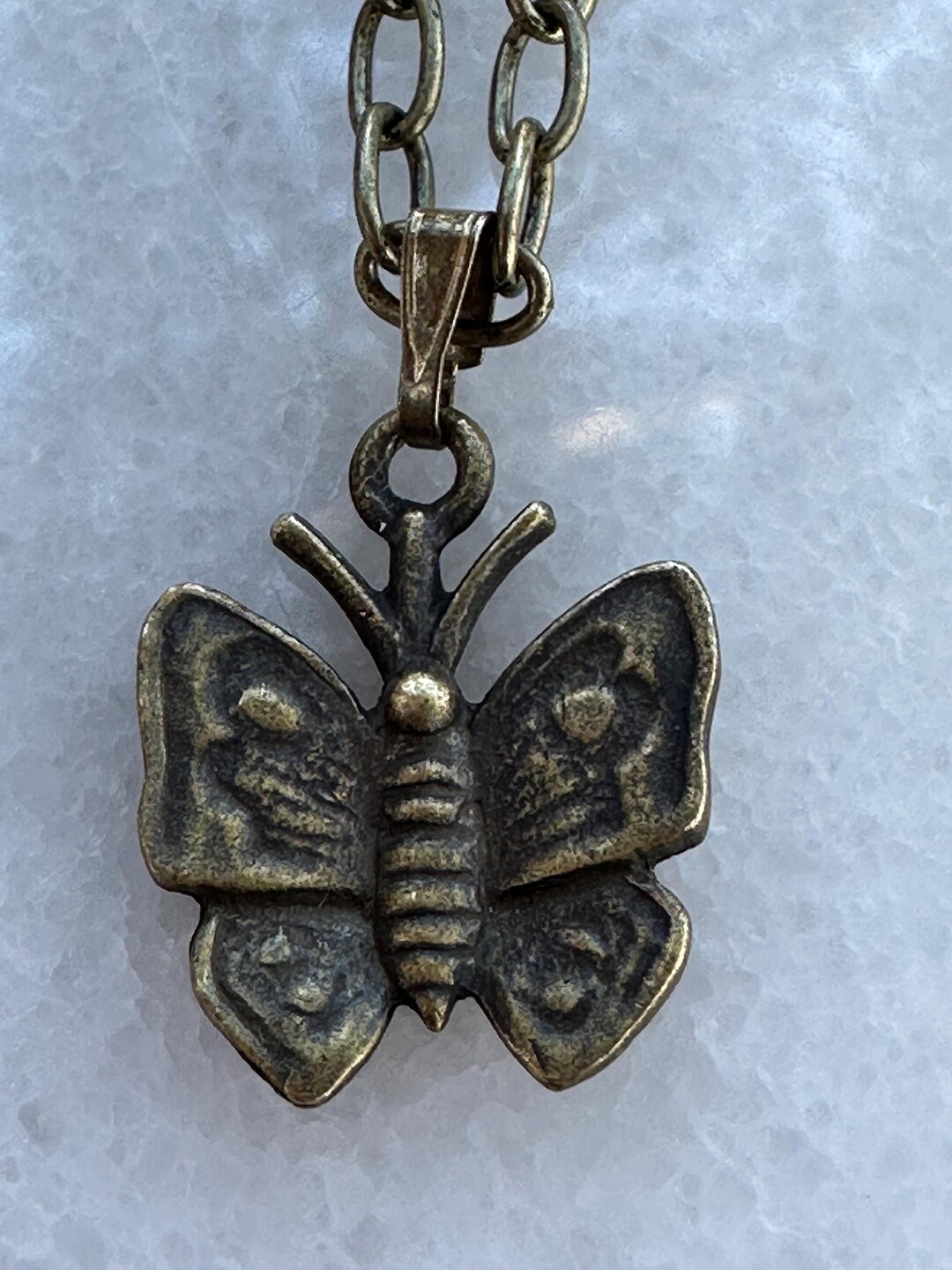 Vintage Butterfly Necklace Bronze Chain Jewelry - Etsy