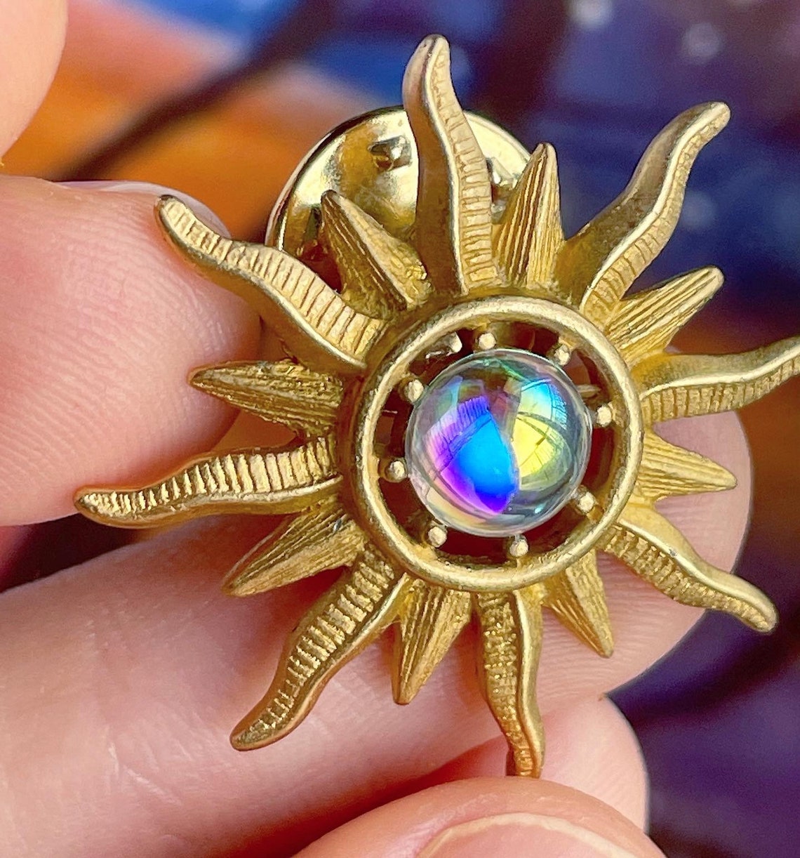 Vintage Sun Pin Gold Plaqué Brass Sun Pin vintage Pin | Etsy