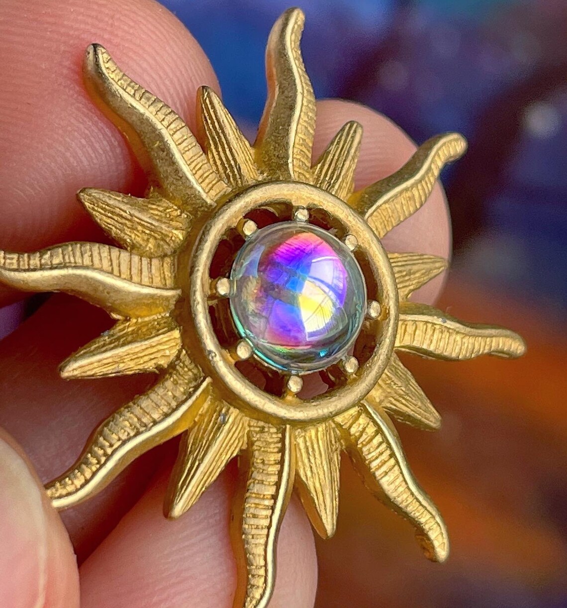 Vintage Sun Pin Gold Plaqué Brass Sun Pin vintage Pin | Etsy