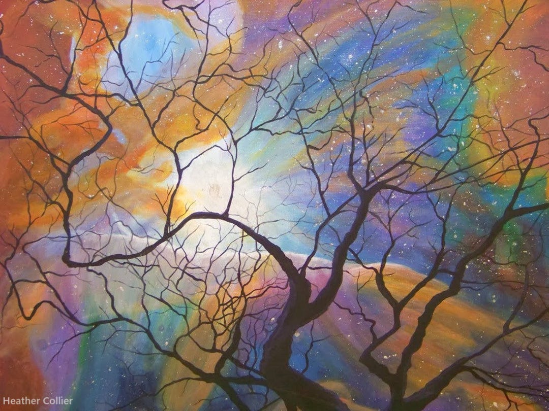Orion's Nebula Painting // Tree Space Galaxy // Original Artwork ...
