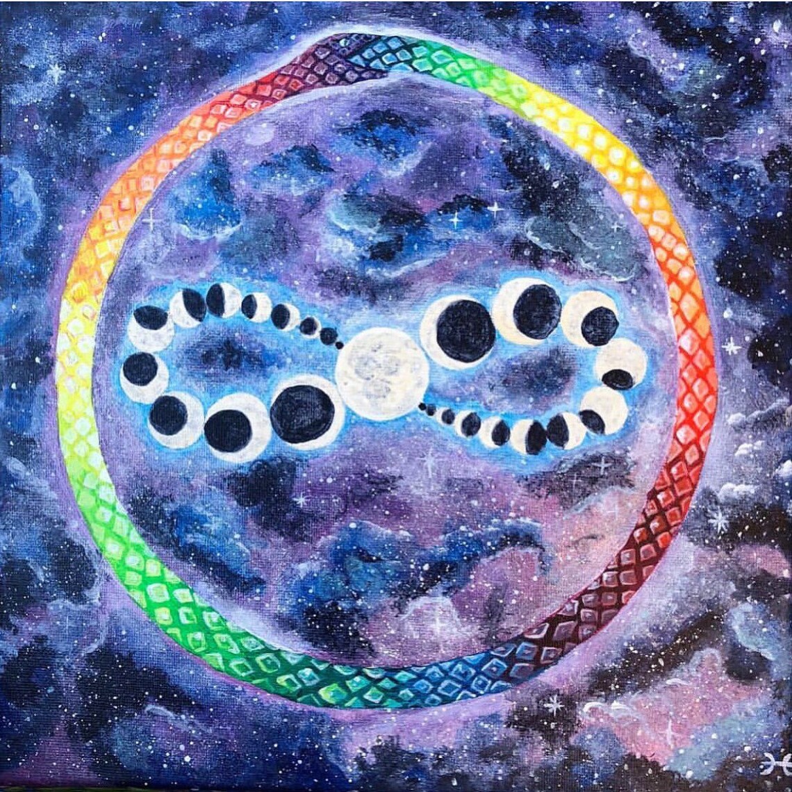 Psychedelic Moon Art Print / Times Infinity by Heather Stone / - Etsy