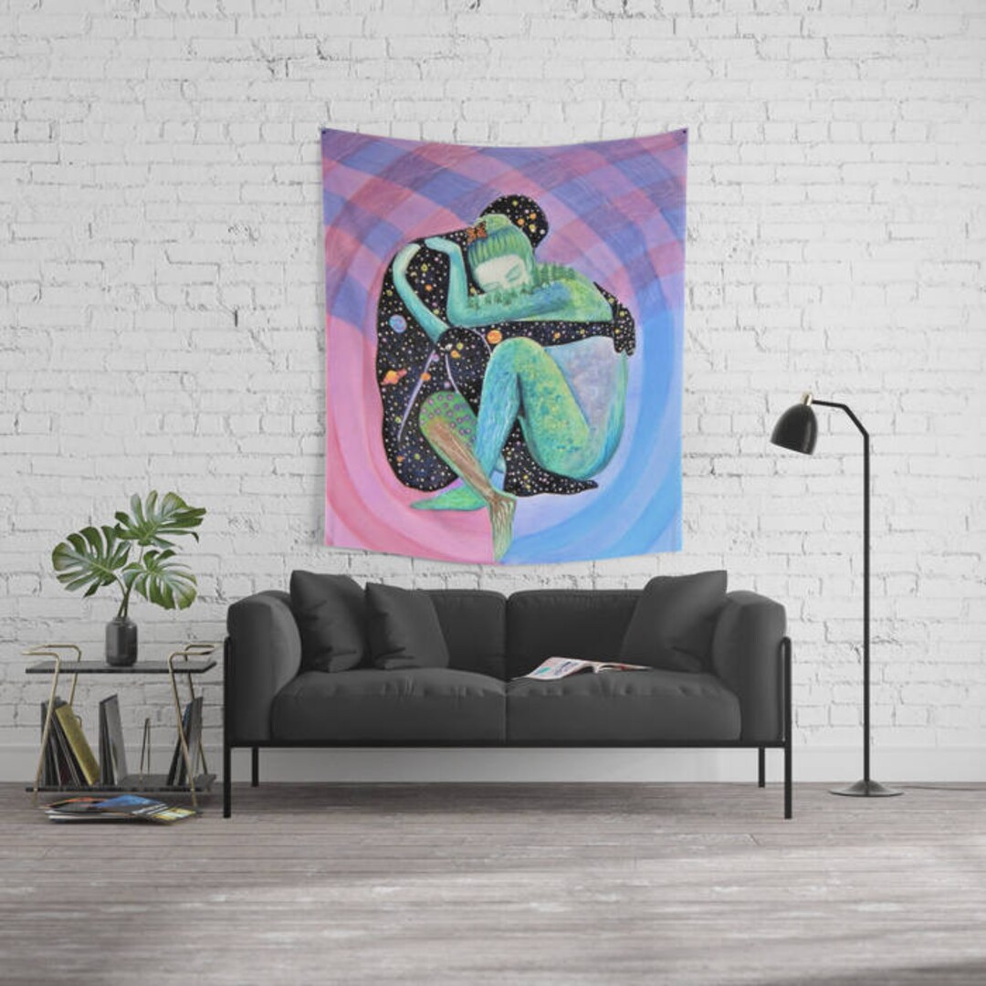 Tapestry Love Art Space Hug Love Couple Art Tapestry Artwork - Etsy