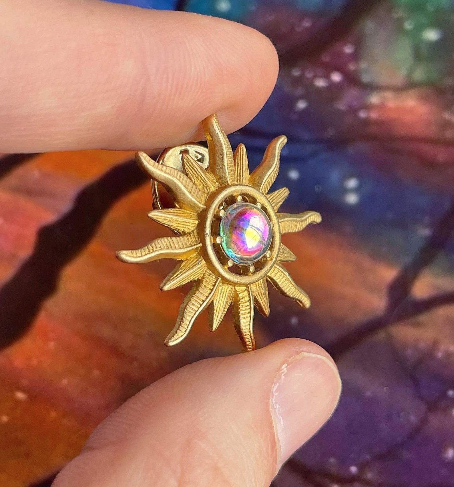Vintage Sun Pin Gold Plaqué Brass Sun Pin vintage Pin | Etsy