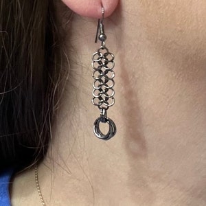 Gunmetal Jump Ring Earrings, Swirl Earrings, Dragon Scale Earrings ...