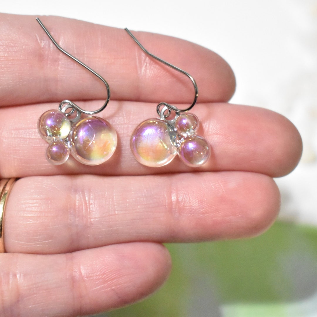 Bubble Earrings, Bubble Jewelry, Soap Bubbles Earrings, Summer Earrings, Blowing Bubbles ...