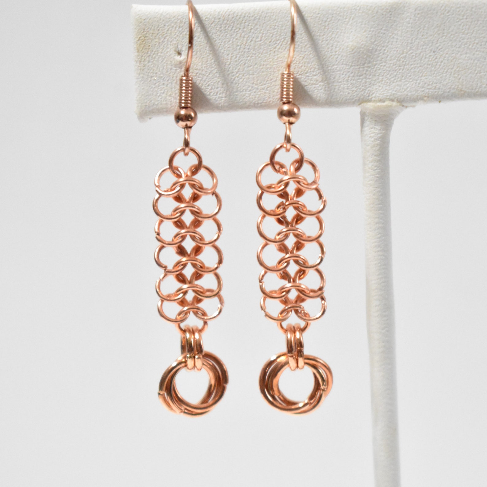 Rose Gold Earrings Rose Gold Jump Ring Earrings Swirl - Etsy