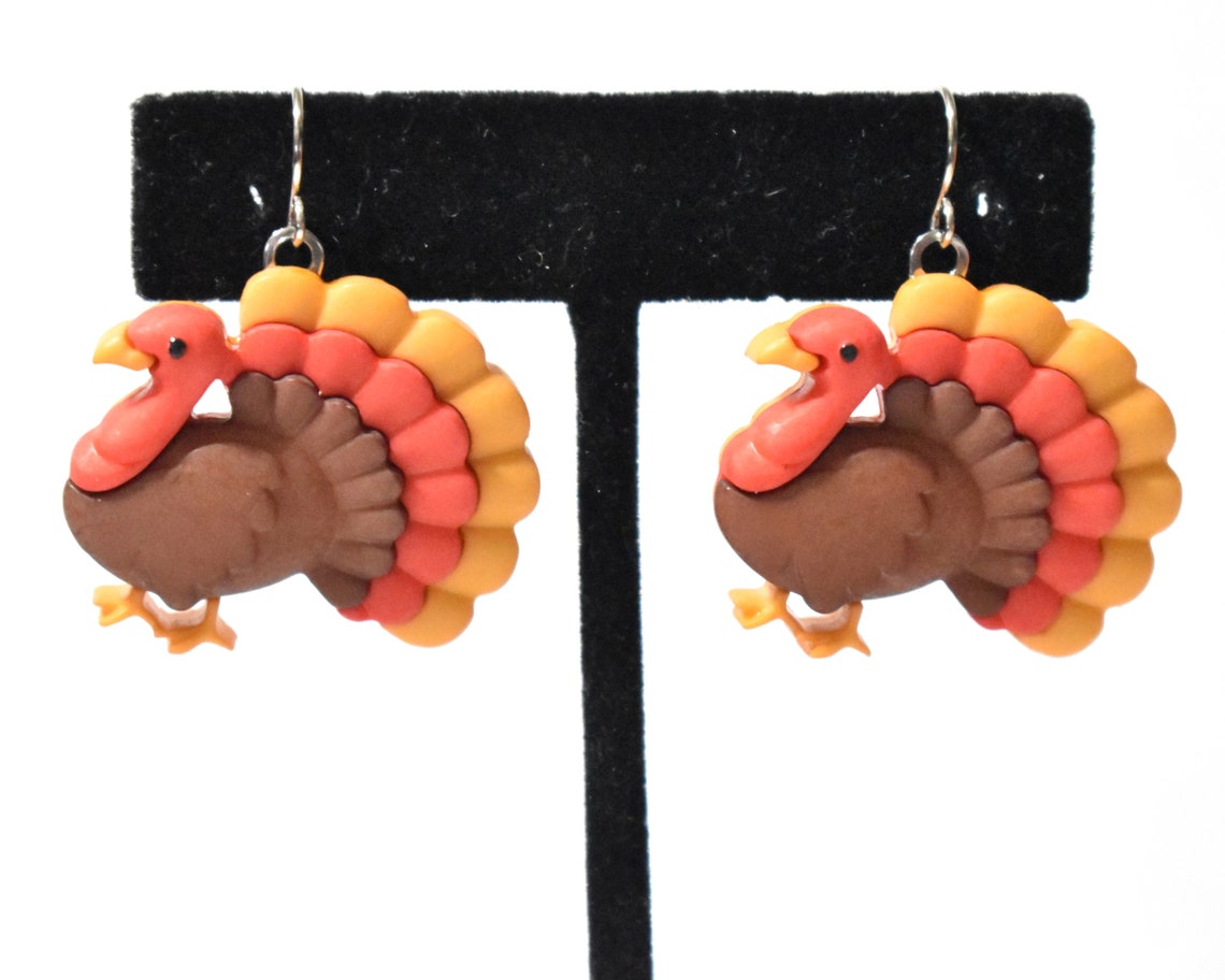 Brown Turkey Earrings, Thanksgiving Earrings, Fall Earrings, Autumn ...