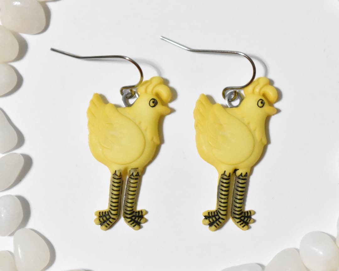 Yellow Chicken Earrings, Chicken Jewelry, Hen Earrings, Farm Animal ...