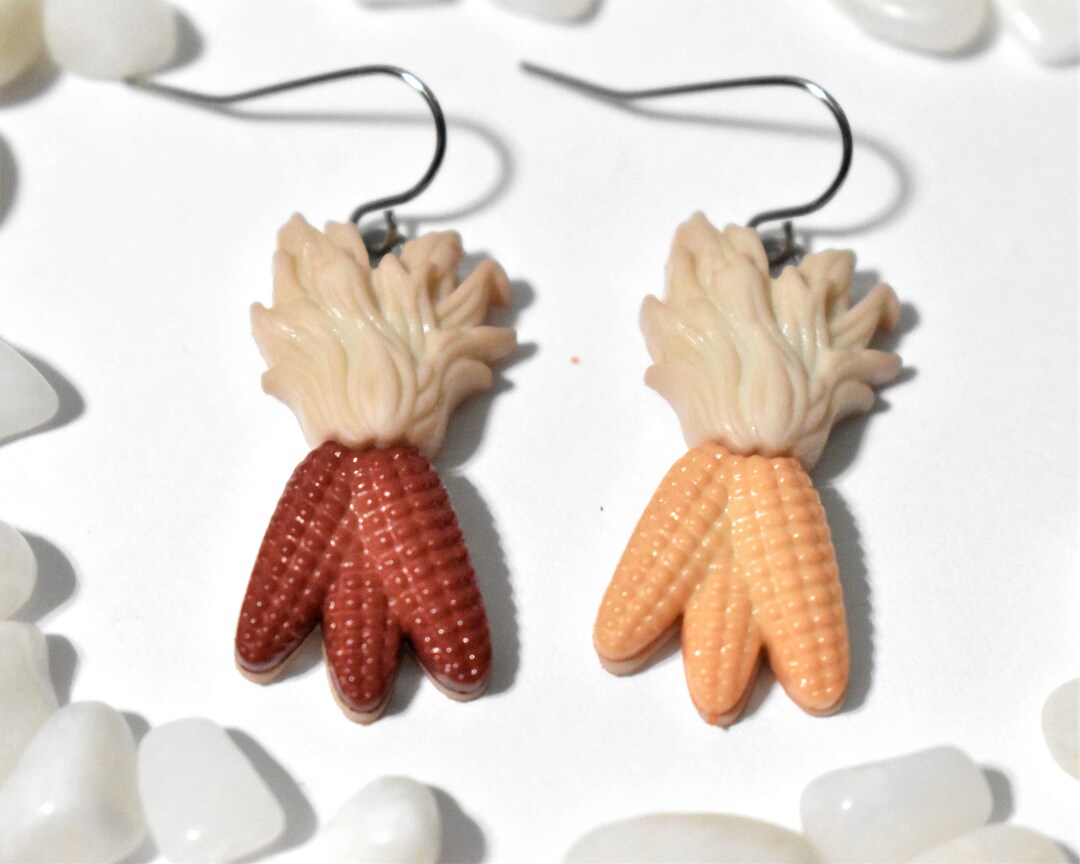 Indian Corn Earrings, Mismatched Corn Earrings, Thanksgiving Earrings ...