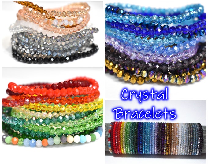 Handmade Stretchy 8x6mm Crystal Bracelets 7.5 Inches - Etsy