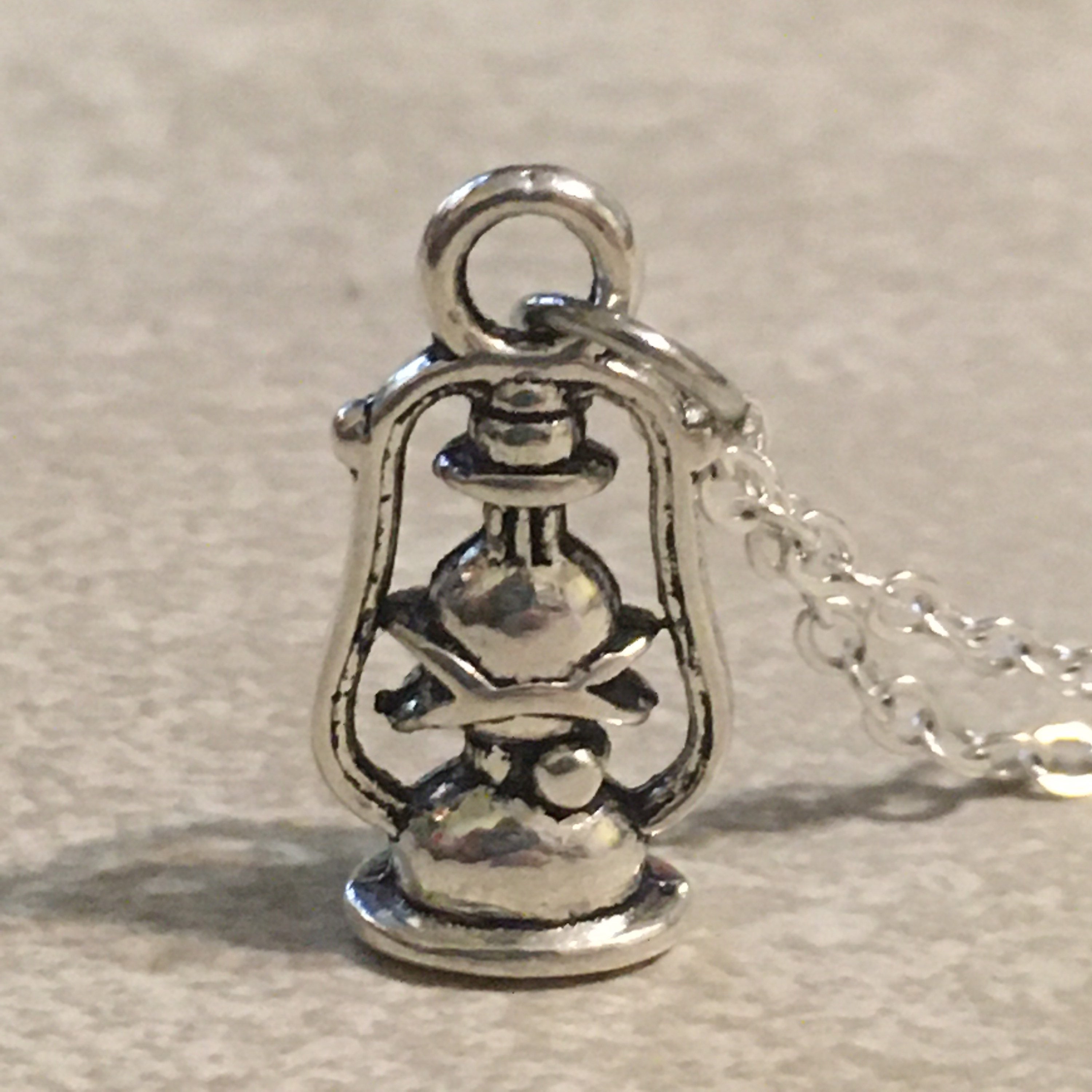 Lantern Charm Necklace Silver Chain Lantern Jewelry Lantern | Etsy