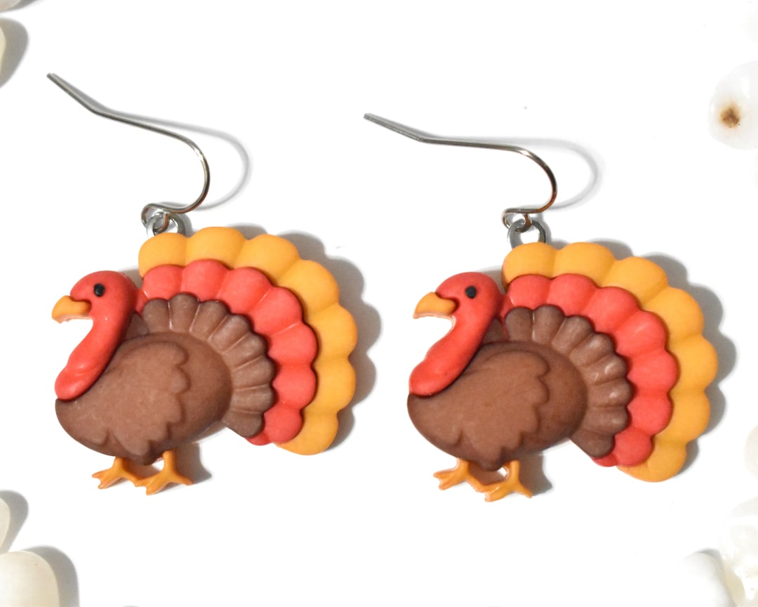 Brown Turkey Earrings, Thanksgiving Earrings, Fall Earrings, Autumn ...