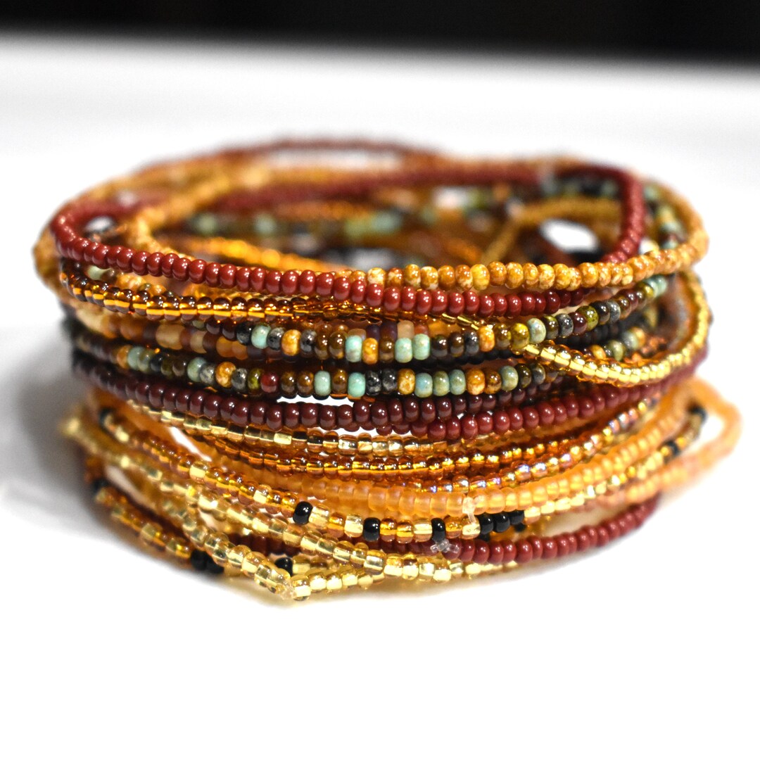 Custom Brown Bracelets, 11/0 Seed Bead Bracelets, Gold Bracelets, Topaz ...