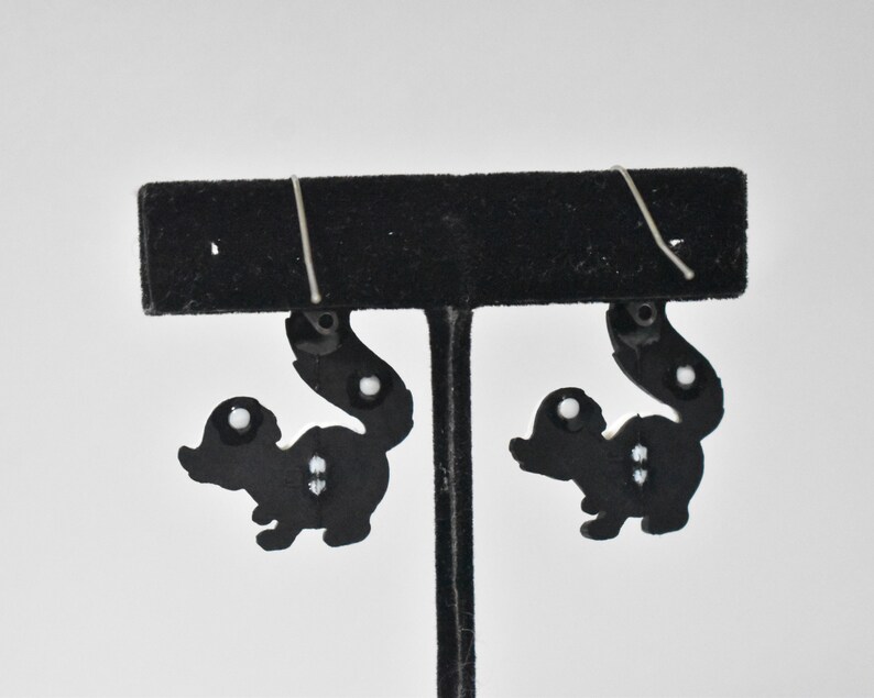 Skunk Charm Earrings Black & White Skunk Earrings Forest - Etsy