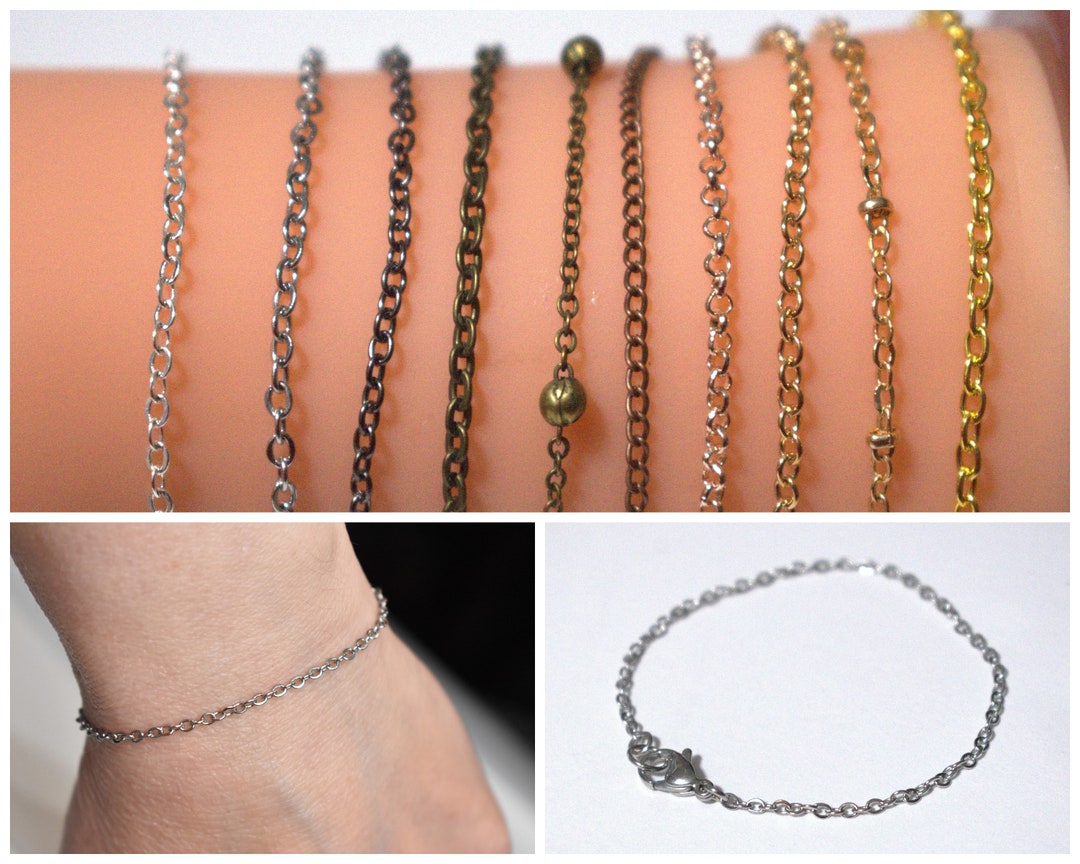 Simple Chain Bracelet, Dainty Silver Bracelet, Stainless Steel Bracelet ...