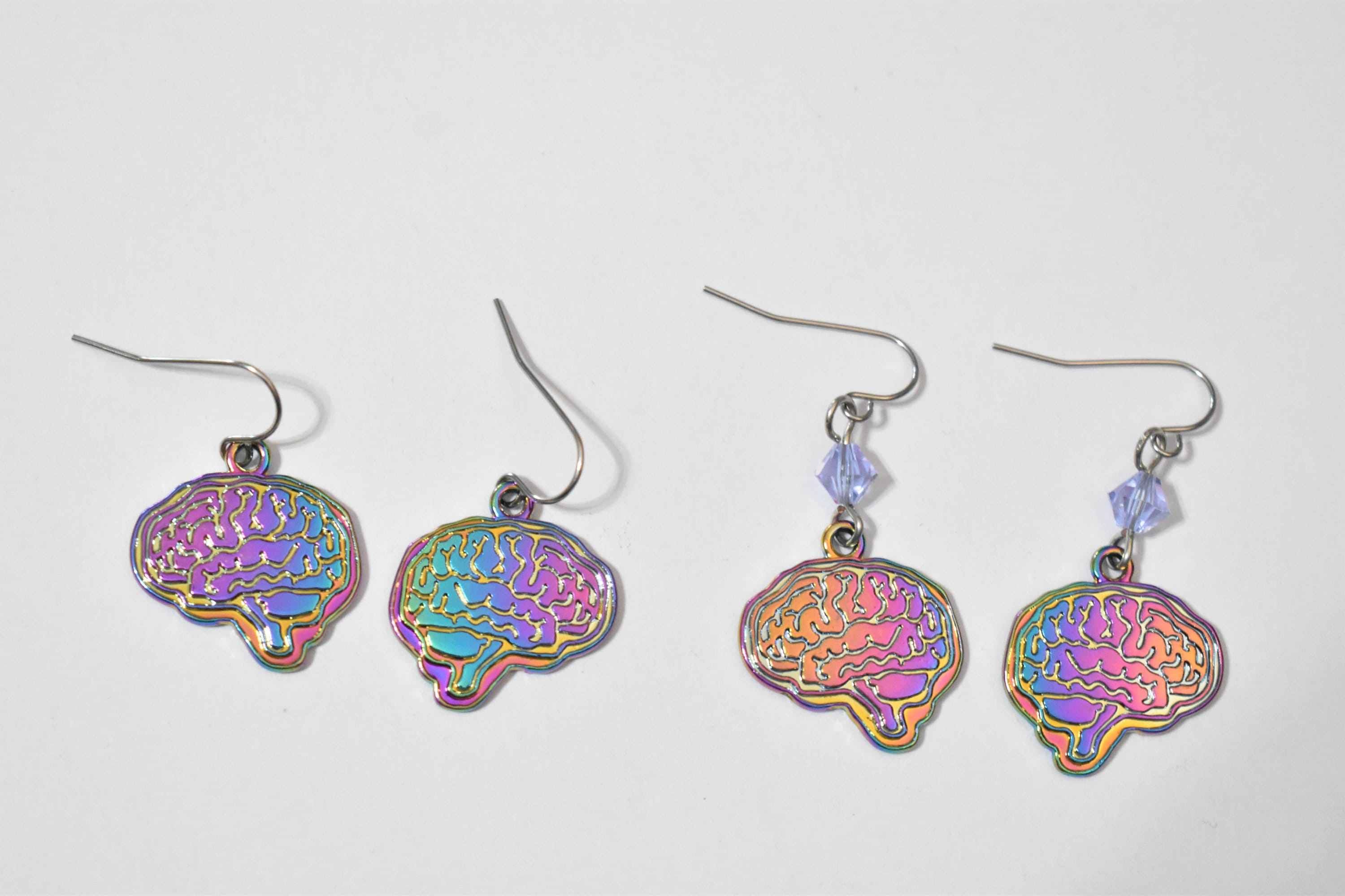 Brain Earrings, Brain Necklace, Silver Brain Charm Earrings, Medical ...