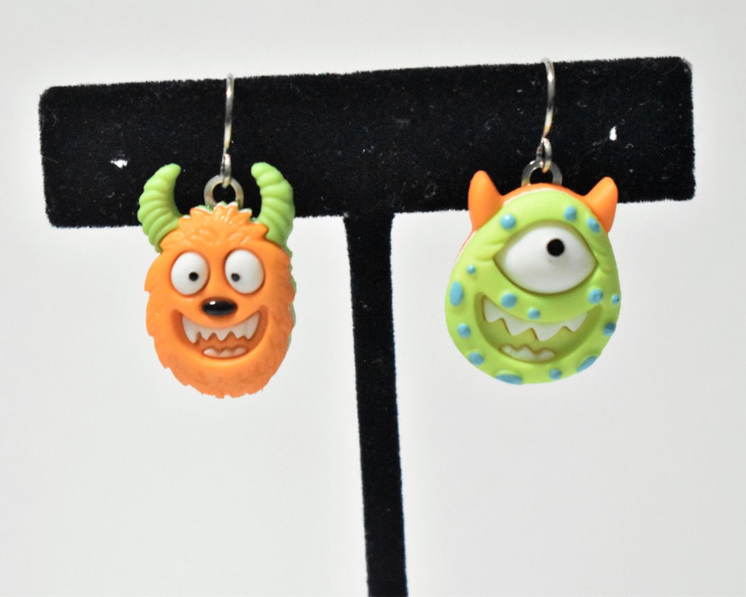 Monster Earrings, Monster Jewelry, Mismatched Earrings, Halloween ...