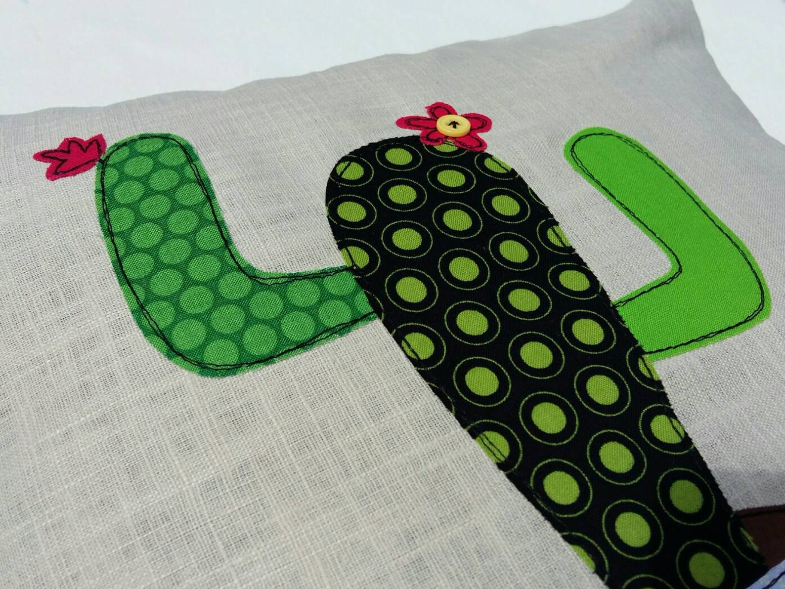 Cactus Cushion Cover Decorative Throw Cushion. Appliquéd - Etsy