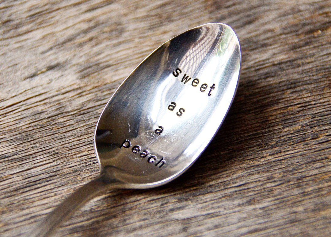 Sweet as a Peach - Upcycled Spoon, Silver Plated, Recycled, Hand ...