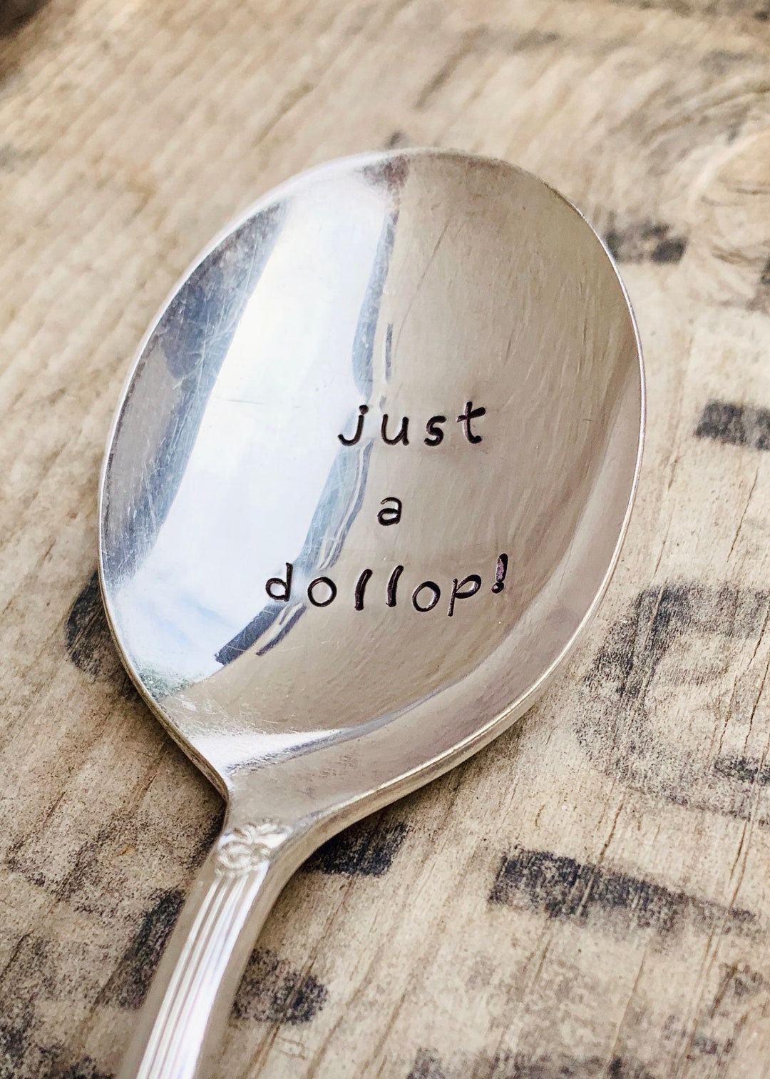 Just a Dollop - Upcycled Vintage Silverware Spoon Hand Stamped - Etsy