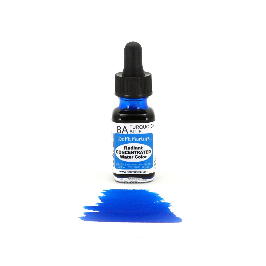 Dr Ph Martin's Turquoise Blue Radiant Concentrated Water Colour - 0.5oz ...