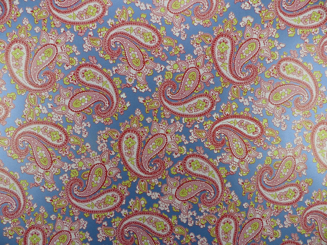 Midnight Blue Backed Pink Paisley Paper Guitar Body Decal - 420x295mm ...