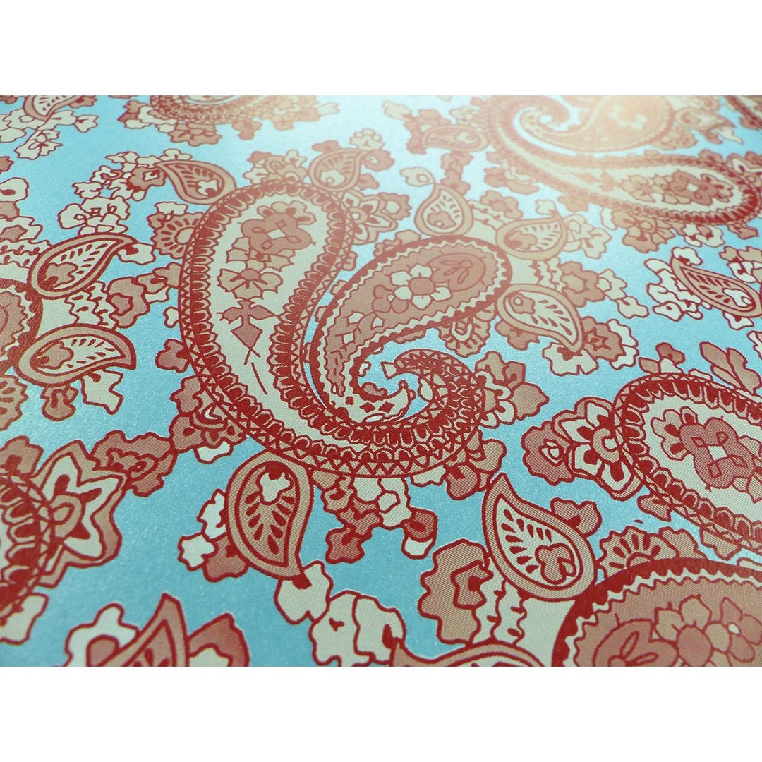 Turquoise Backed Red Paisley Paper Guitar Body Decal - 420x295mm - Etsy