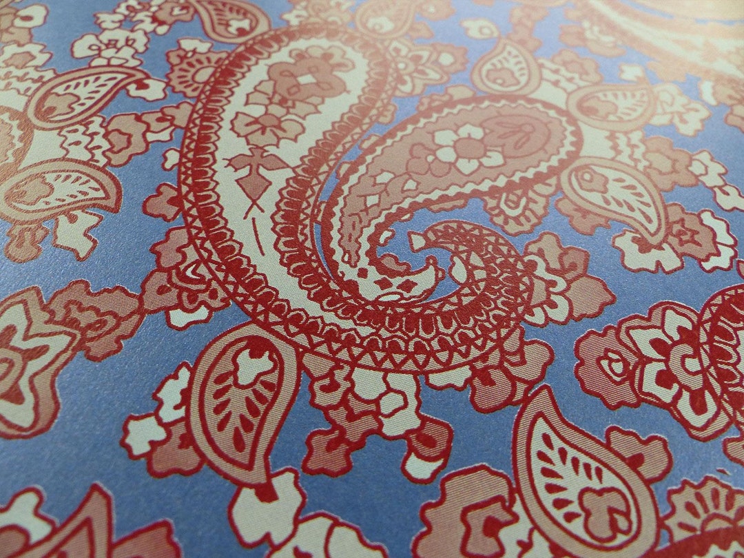 Midnight Blue Backed Red Paisley Paper Guitar Body Decal - 420x295mm - Etsy