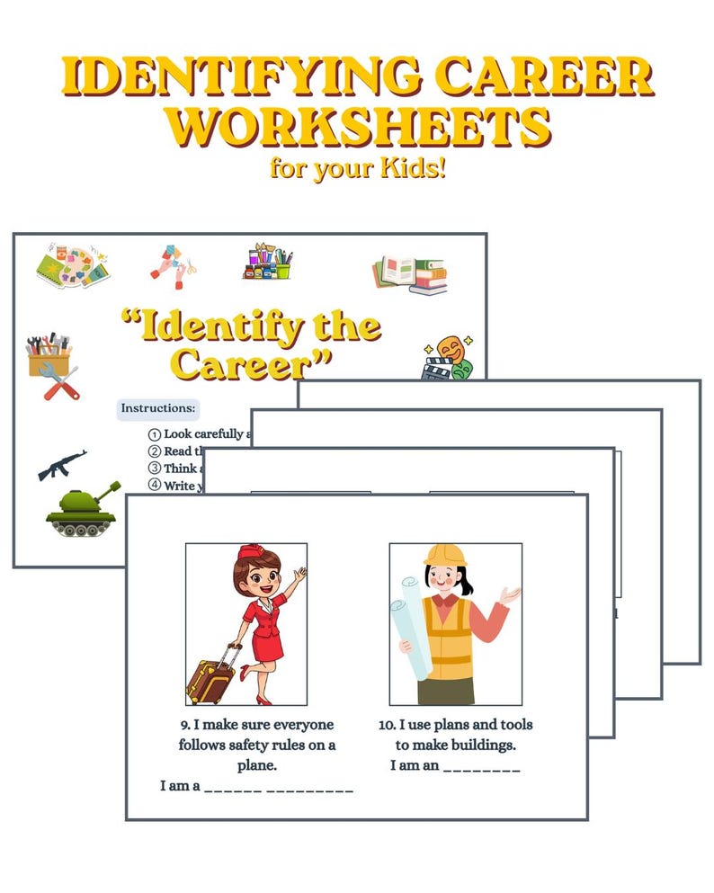 Identifying Career Worksheets for Kids | Printable Learning Material ...