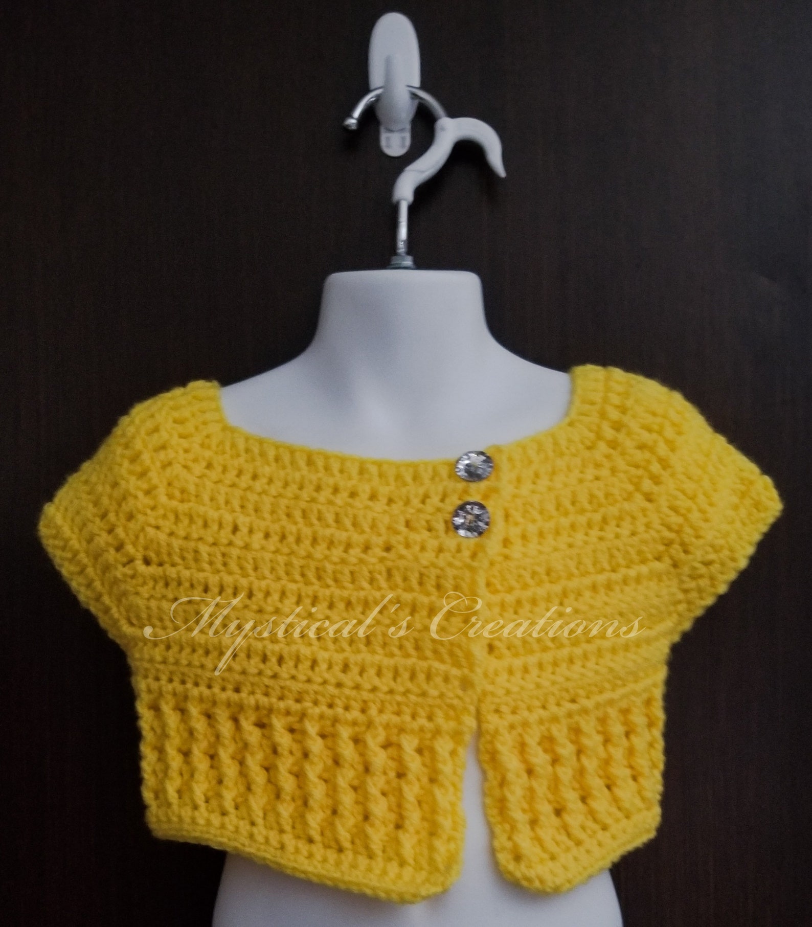 Ribbed Shrug in Yellow - Etsy