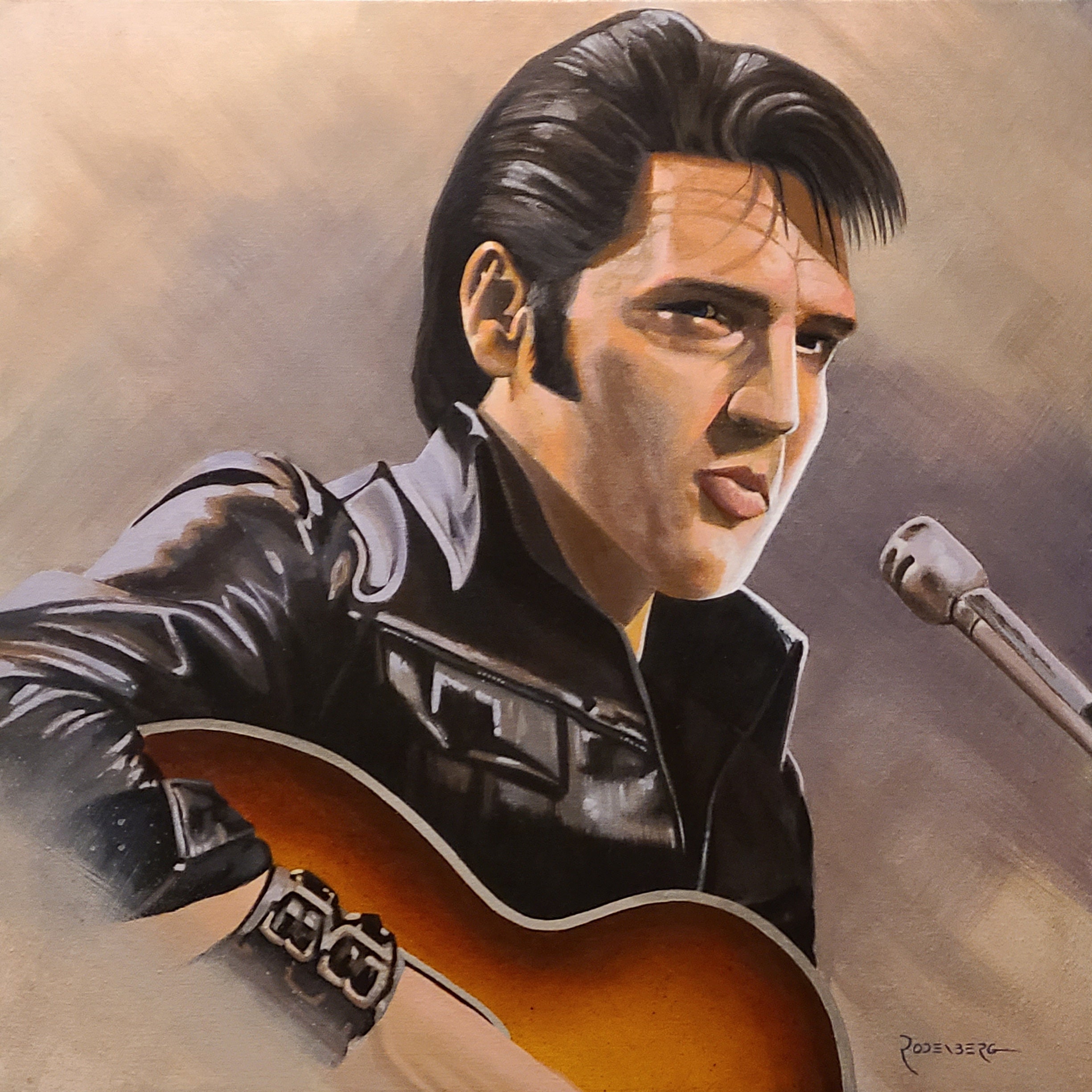 ORIGINAL Painting of Elvis Presley by Jeff Rodenberg 18"x 18" - Etsy