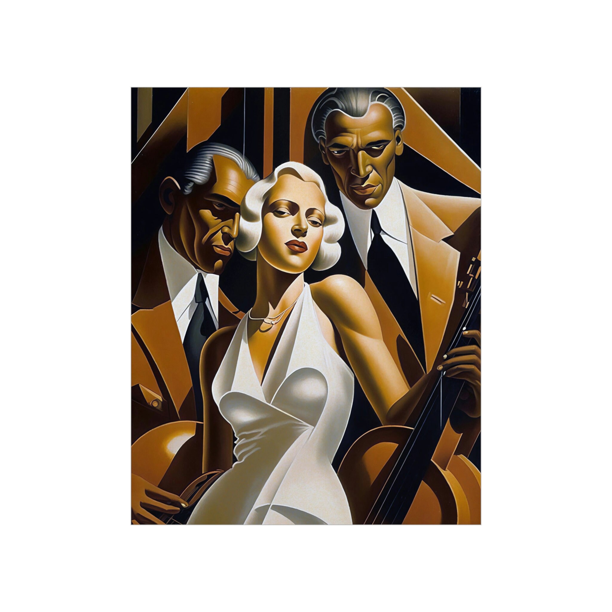 Jazz Art Deco Print on Premium Matte Paper Music Art Print - Etsy