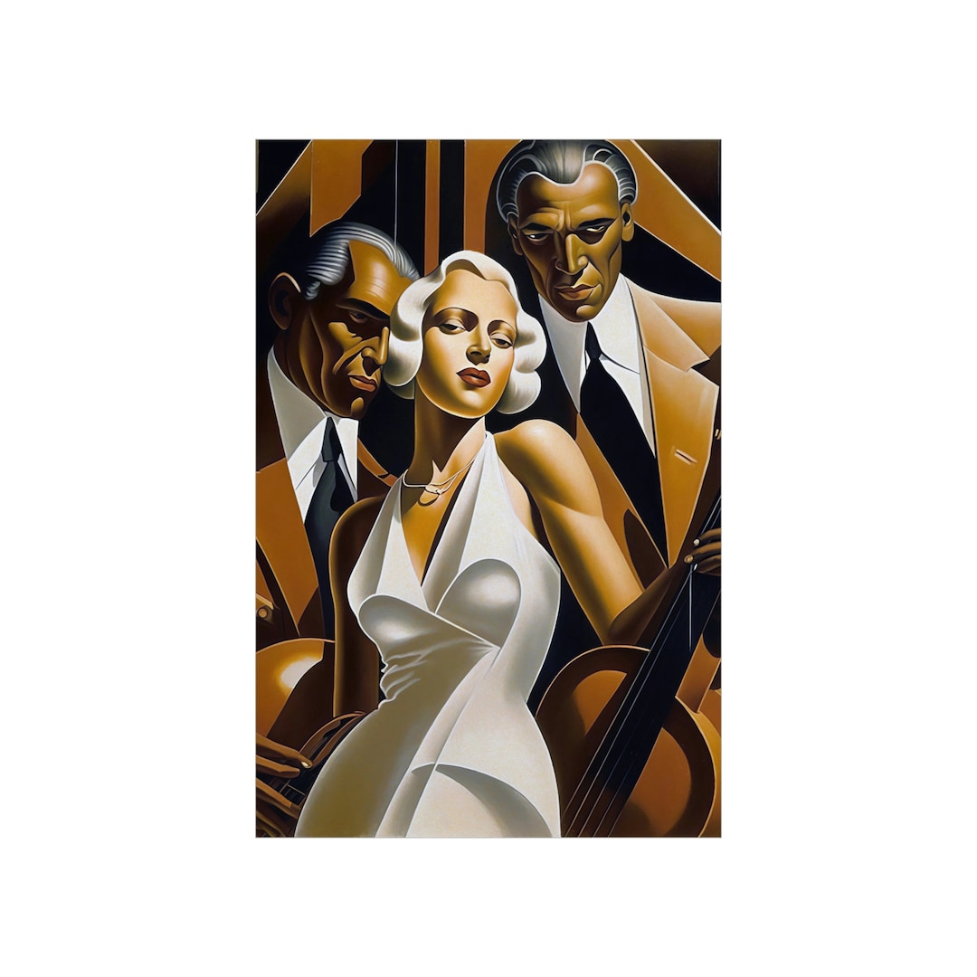 Jazz Art Deco Print on Premium Matte Paper Music Art Print - Etsy