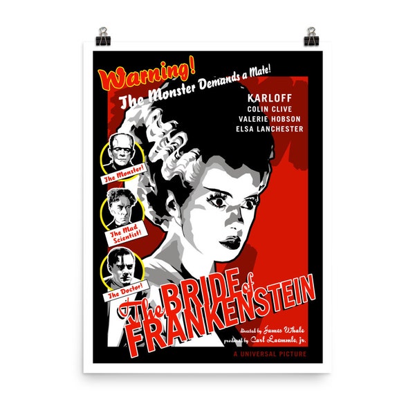 The Bride of Frankenstein Poster - Etsy