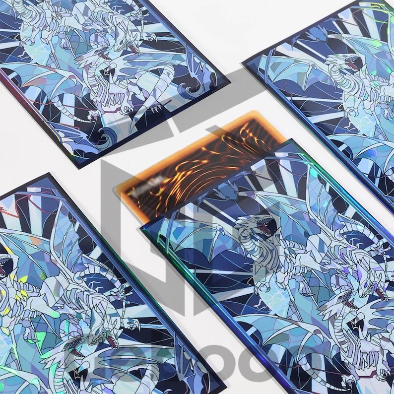 Gebooo Holographische "Azure Dragon Trio" Anime Kartenhüllen - Buntglas ...