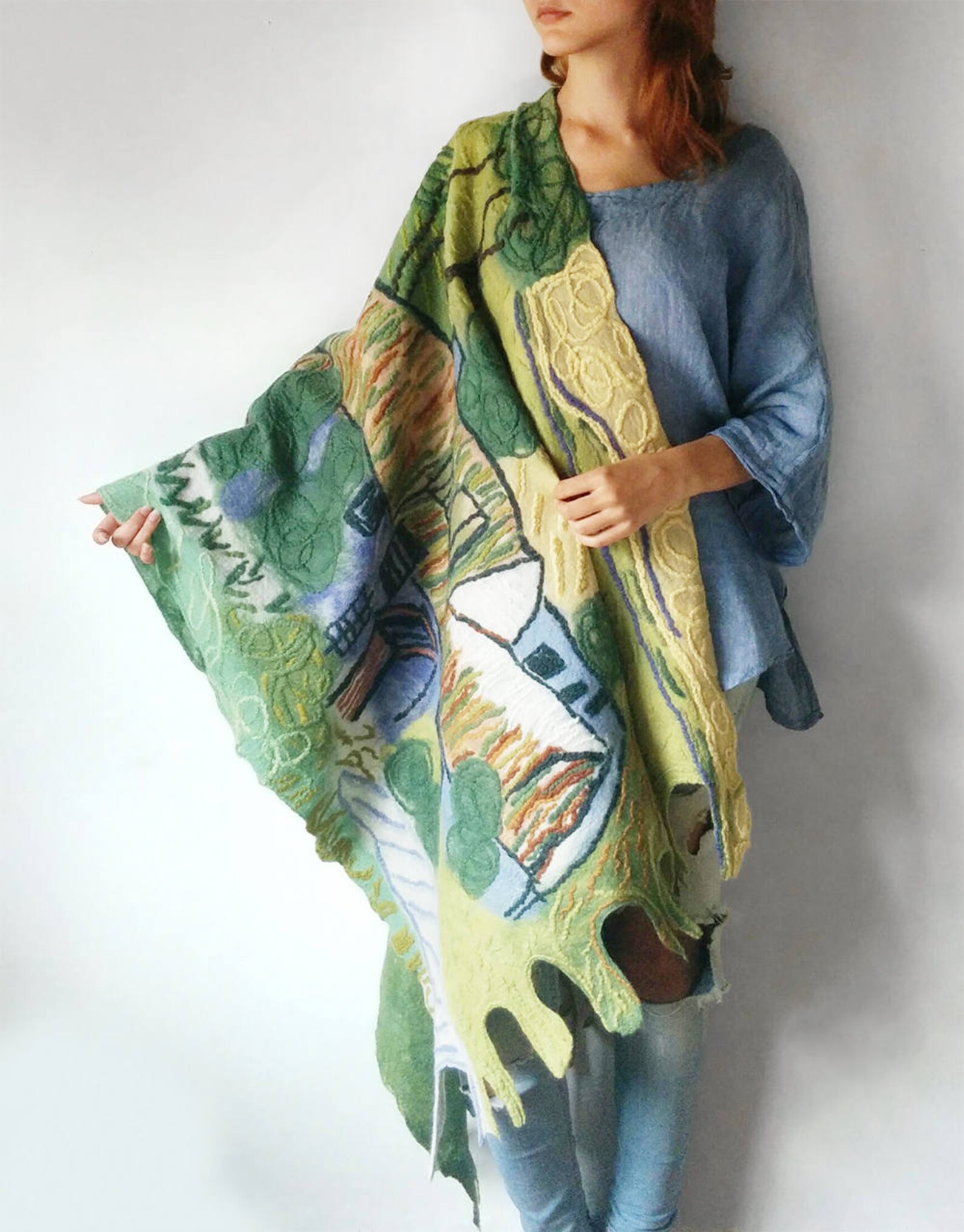 Van Gogh's Woolen Shawl Big Woolen Shawl Farms Near - Etsy