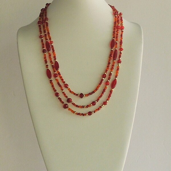 Long Beaded Necklace - Etsy