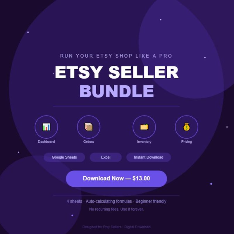 Spreadsheet Etsy Shop - Etsy