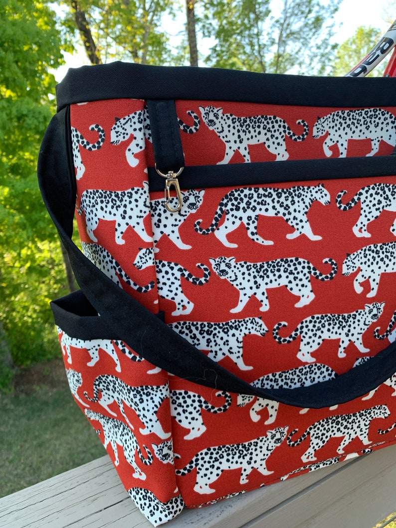 Red Animal Print Tennis/pickleball Bag: Ladies Sports Tote - Etsy