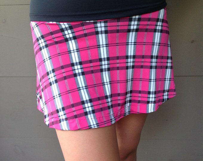 Hot Pink Tartan Plaid Tennis Skirt Running Skort Large - Etsy