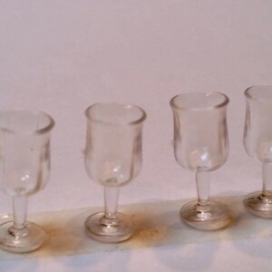 Four (4) Tiny Miniature Plastic Acrylic Stemmed Glasses 3/4" Tall - Etsy