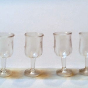 Four (4) Tiny Miniature Plastic Acrylic Stemmed Glasses 3/4" Tall - Etsy