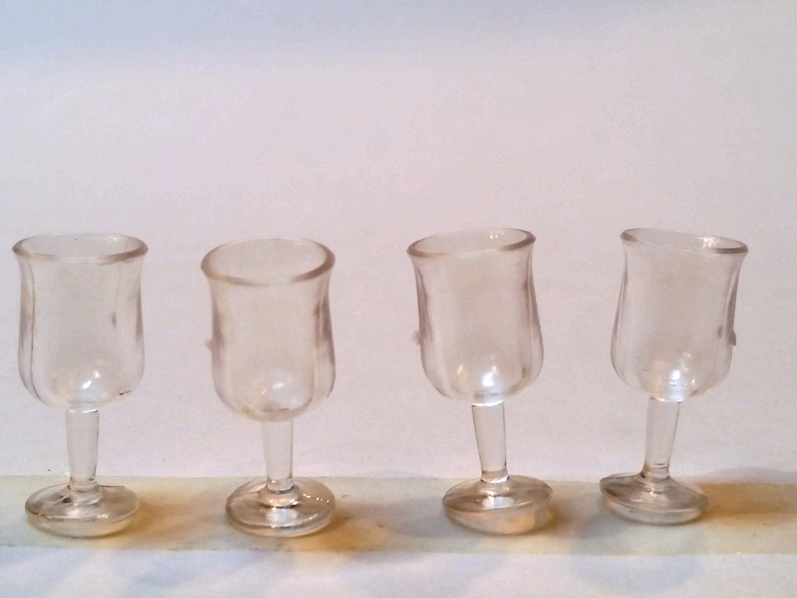 Four 4 Tiny Miniature Plastic Acrylic Stemmed Glasses - Etsy