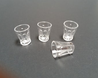 Four 4 Tiny Miniature Plastic Acrylic Stemmed Glasses | Etsy